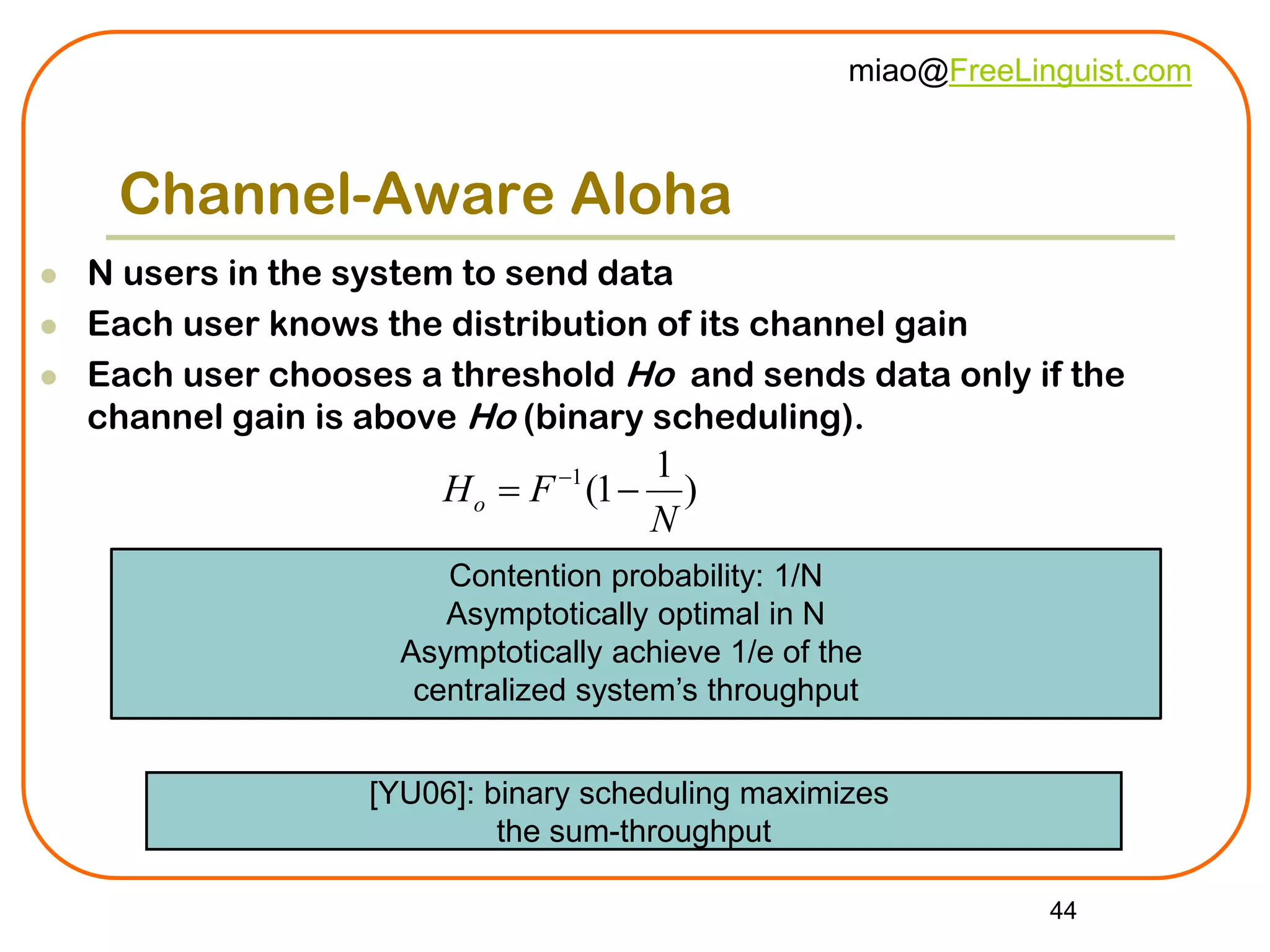 Energy and spectrum efficient network design --- Miao, Founder of ...