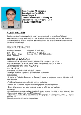 SANGEETA MANO_CV | PDF