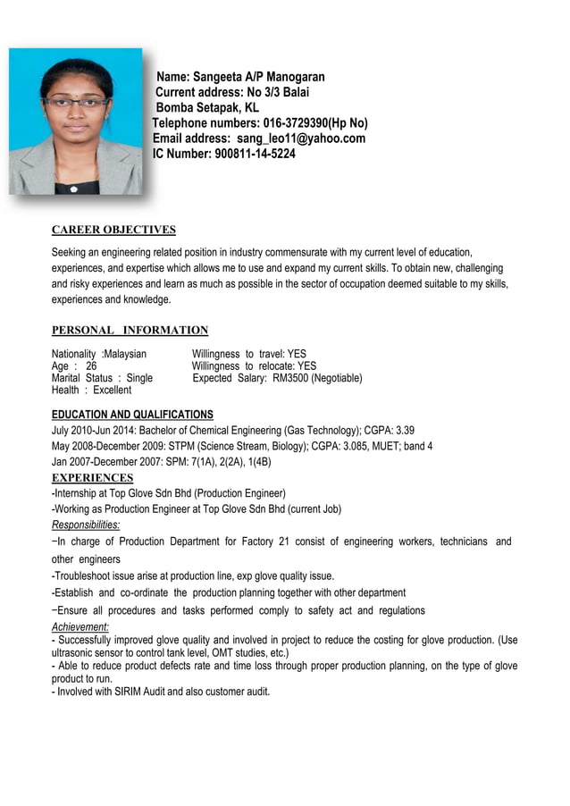 SANGEETA MANO_CV | PDF