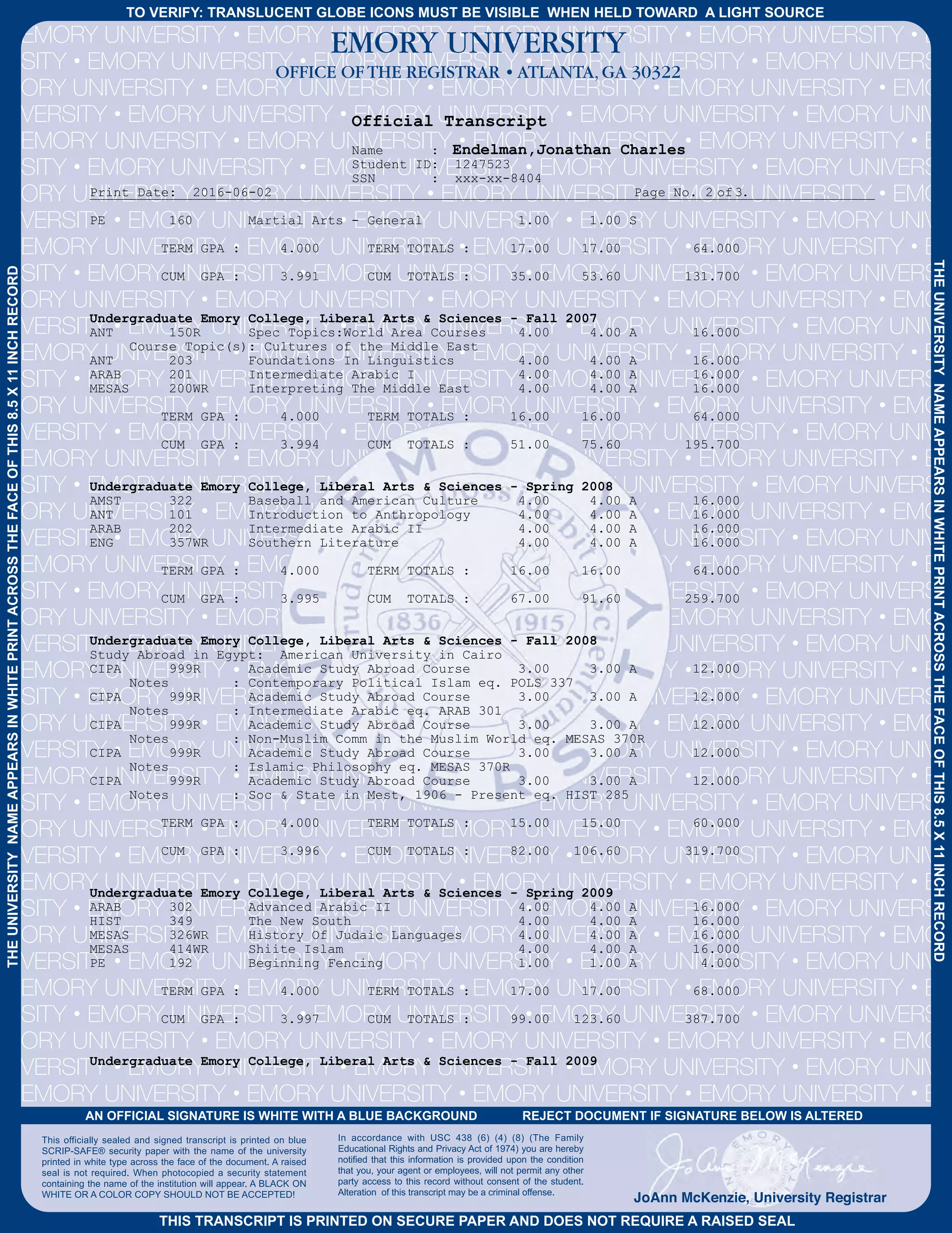 Emory Transcript | PDF