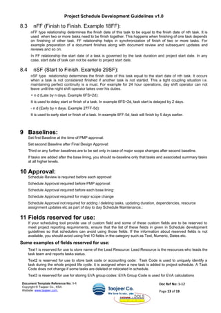 Project Schedule Development Guidelines | DOC