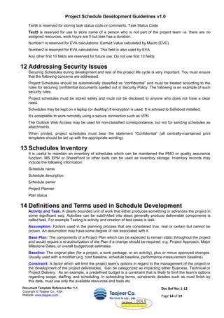 Project Schedule Development Guidelines | DOC