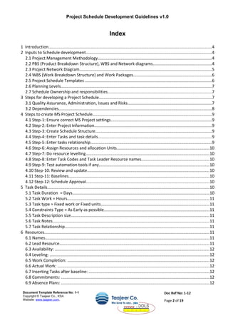 Project Schedule Development Guidelines | DOC