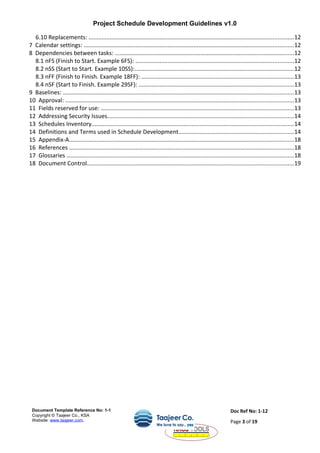 Project Schedule Development Guidelines | DOC