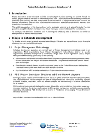 Project Schedule Development Guidelines | DOC