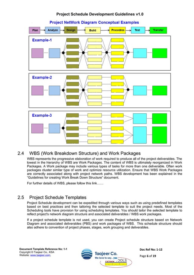 Project Schedule Development Guidelines | DOC