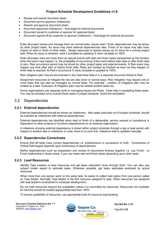 Project Schedule Development Guidelines | DOC
