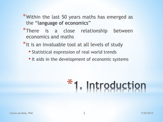 Maths in Economic Theory, basic mathematical and quantitative concepts ...