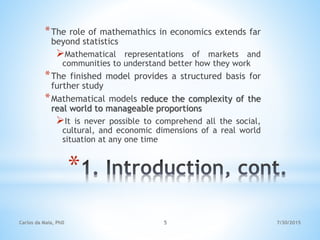 Maths in Economic Theory, basic mathematical and quantitative concepts ...