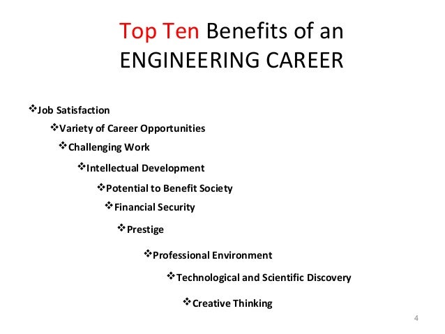Top Ten Benefits of an Engineering Career