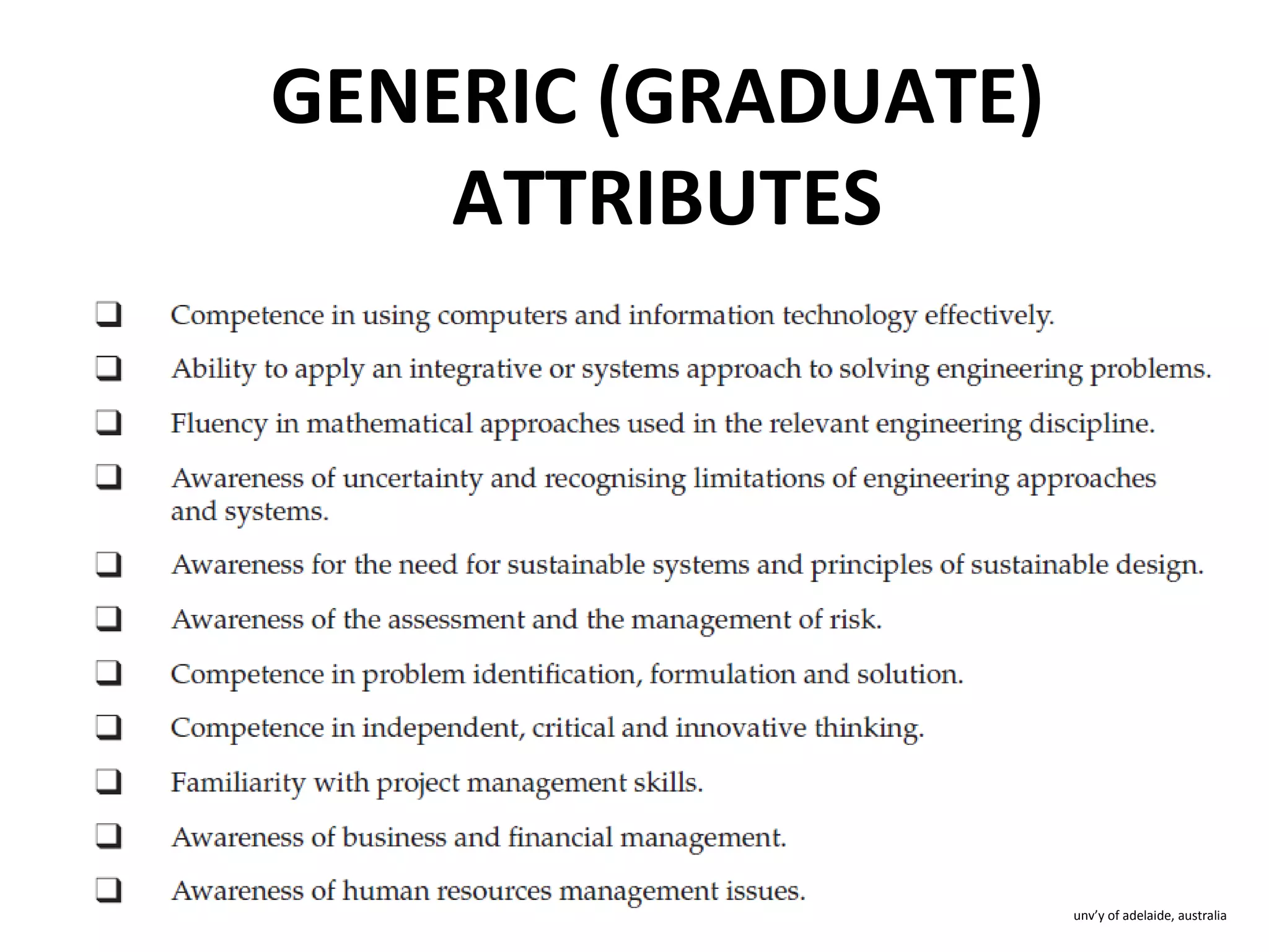 Generic (Graduate) Attributes | PPT