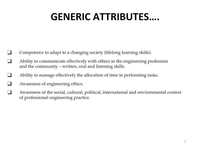 Generic (Graduate) Attributes | PPT
