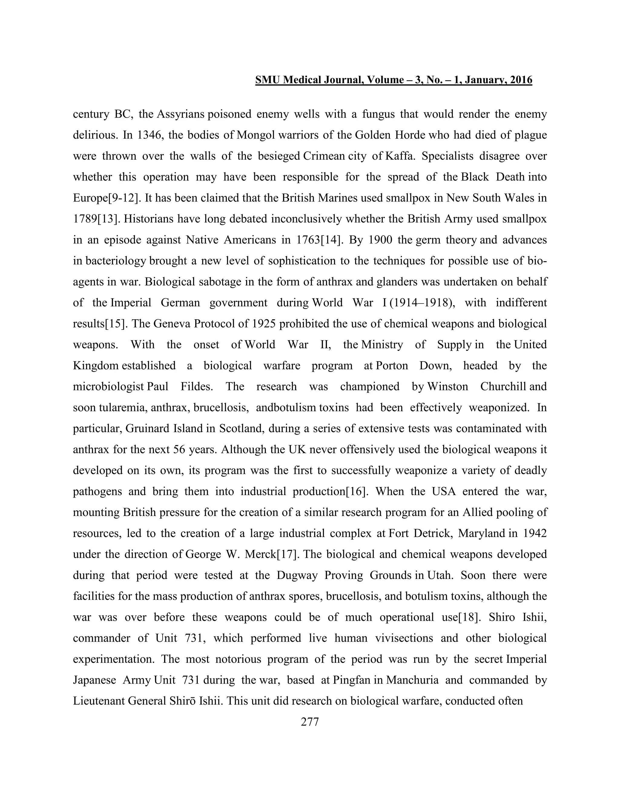MICROBIAL FORENSICS- SMU MEDICAL JOURNAL | PDF