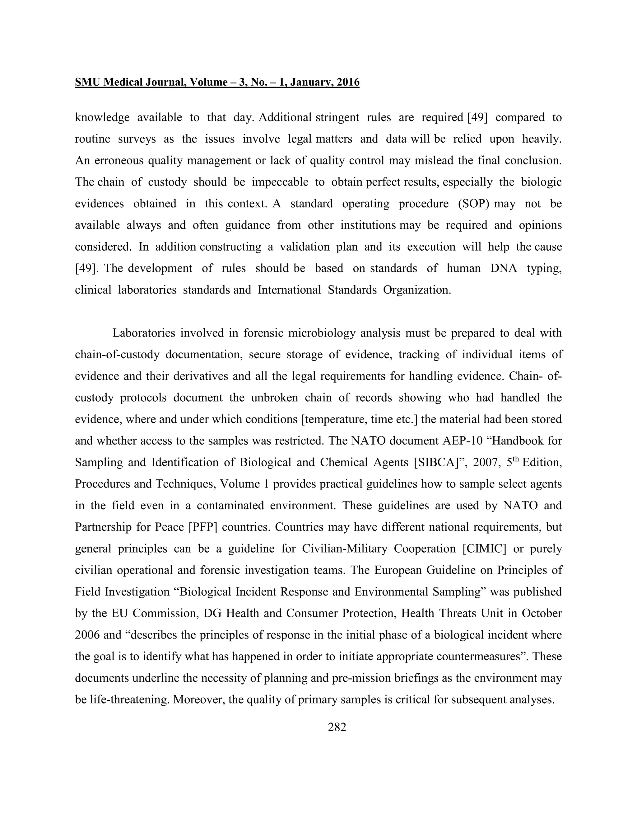 MICROBIAL FORENSICS- SMU MEDICAL JOURNAL | PDF