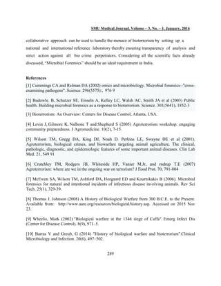 MICROBIAL FORENSICS- SMU MEDICAL JOURNAL | PDF