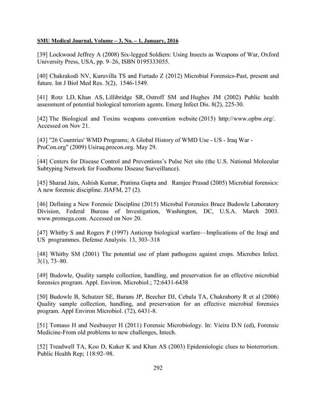 MICROBIAL FORENSICS- SMU MEDICAL JOURNAL | PDF