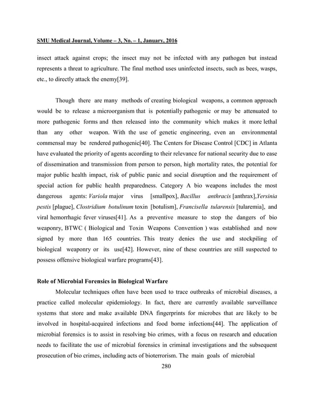 MICROBIAL FORENSICS- SMU MEDICAL JOURNAL | PDF