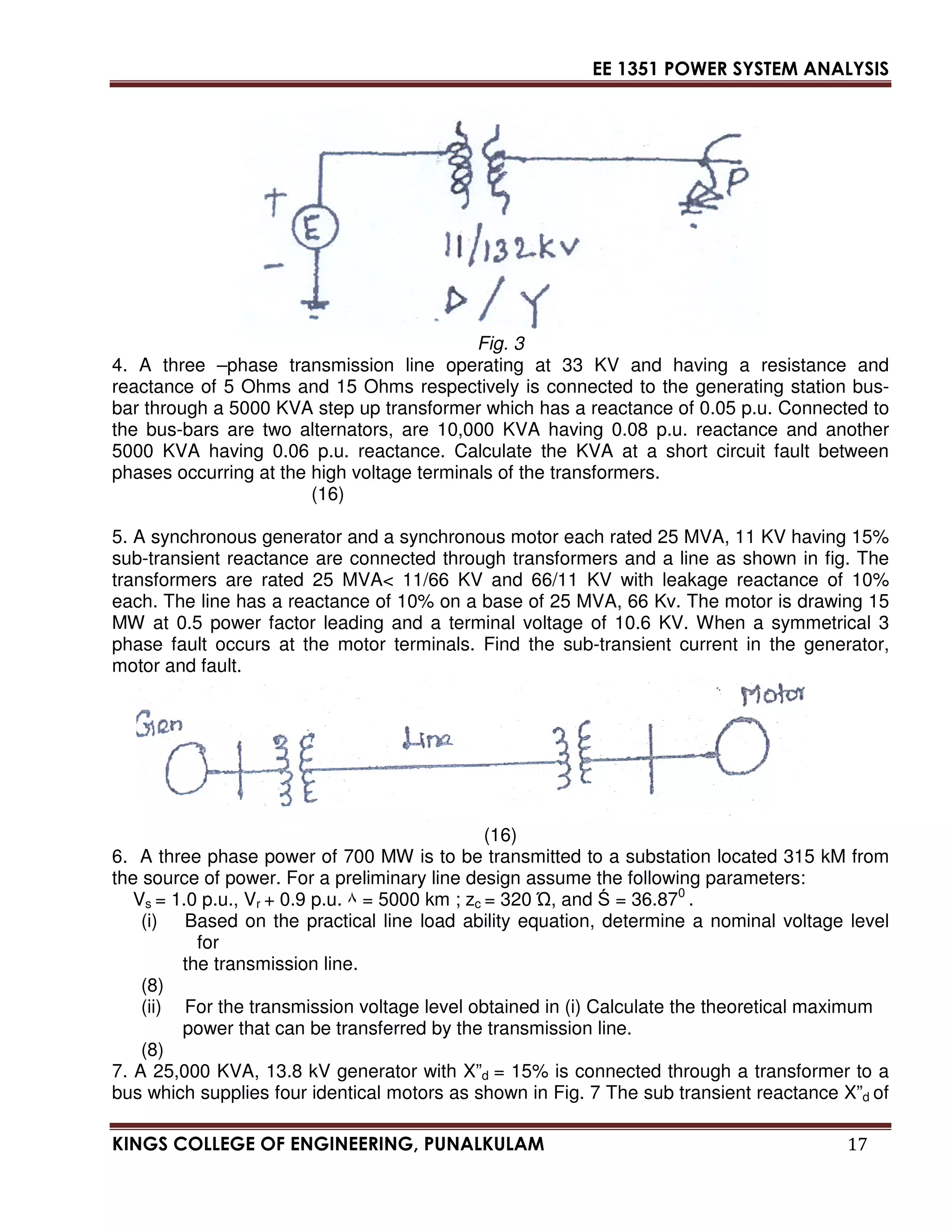 Ee 1351 power system analysis | PDF