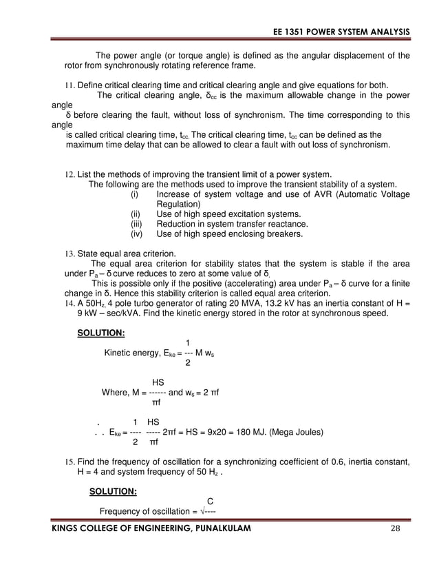 Ee 1351 power system analysis | PDF | Science