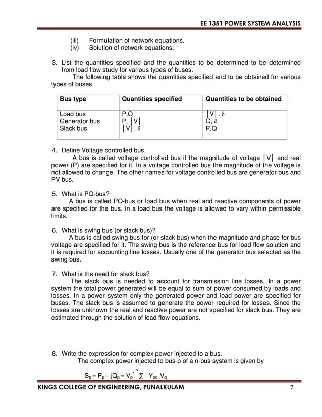 Ee 1351 power system analysis | PDF | Science