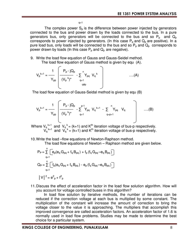 Ee 1351 power system analysis | PDF | Science