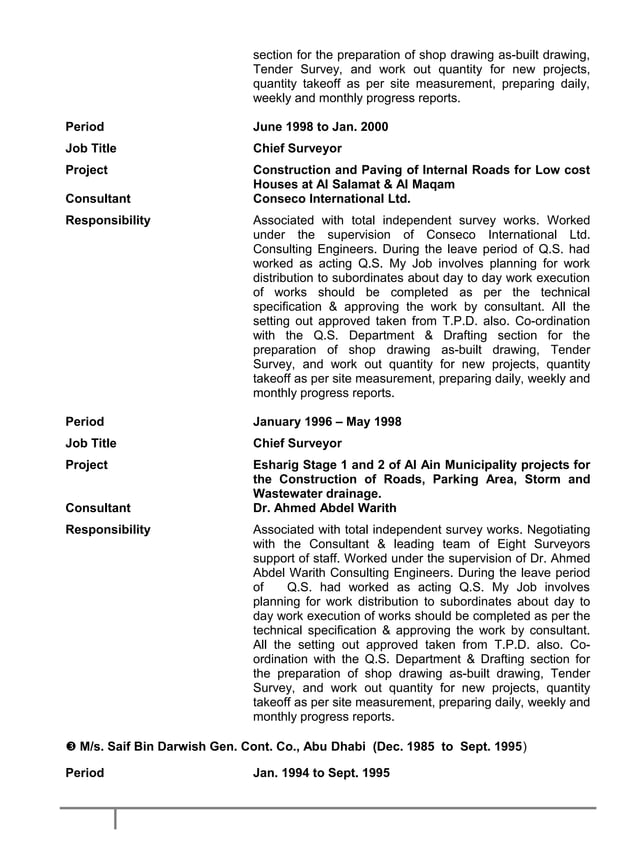 Quantity Surveyor CV | DOC