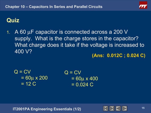 Ee1 chapter10 capacitors_inseriesparallel | PPT