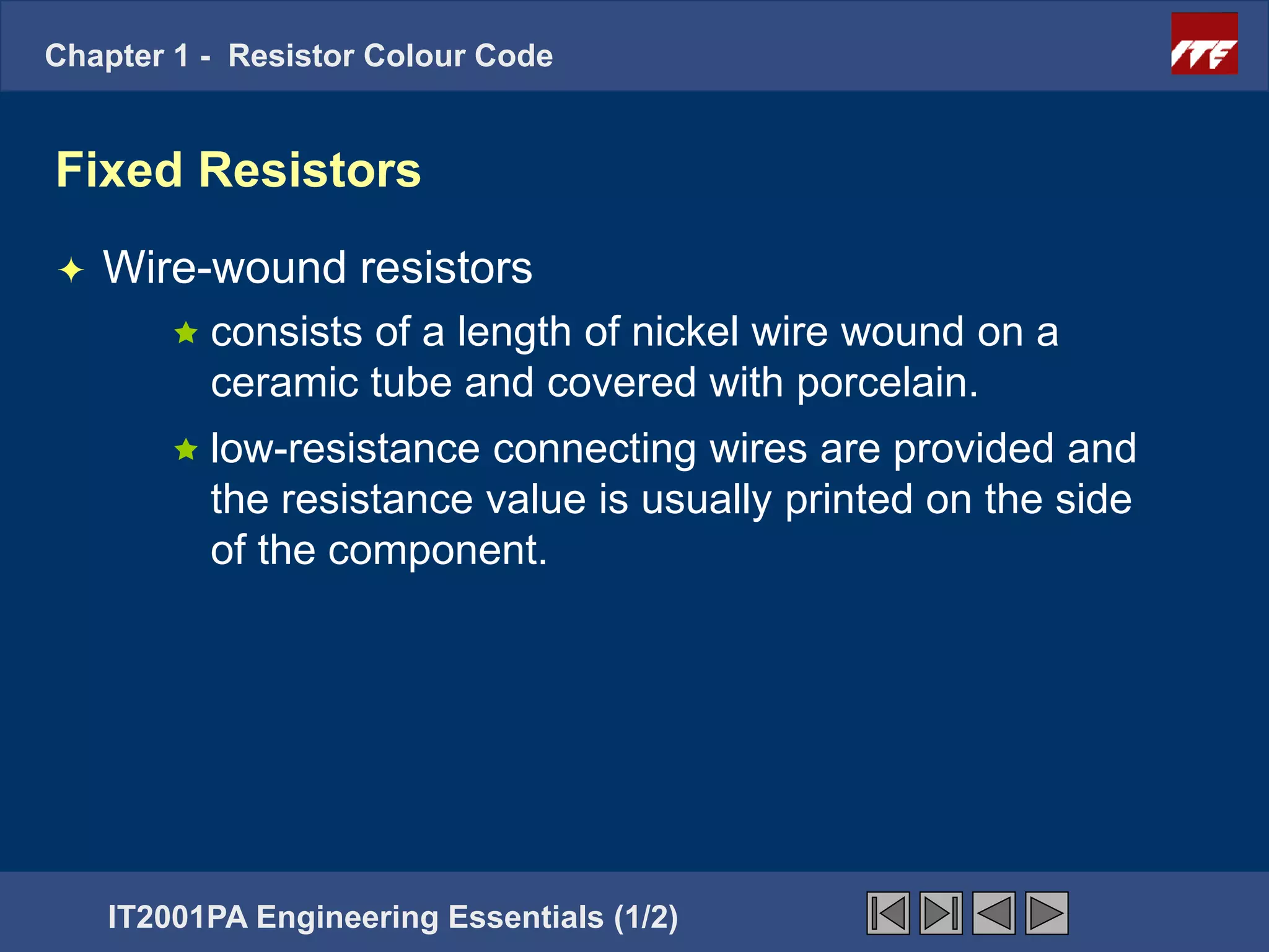Chapter1 - Resistors color coding | PDF