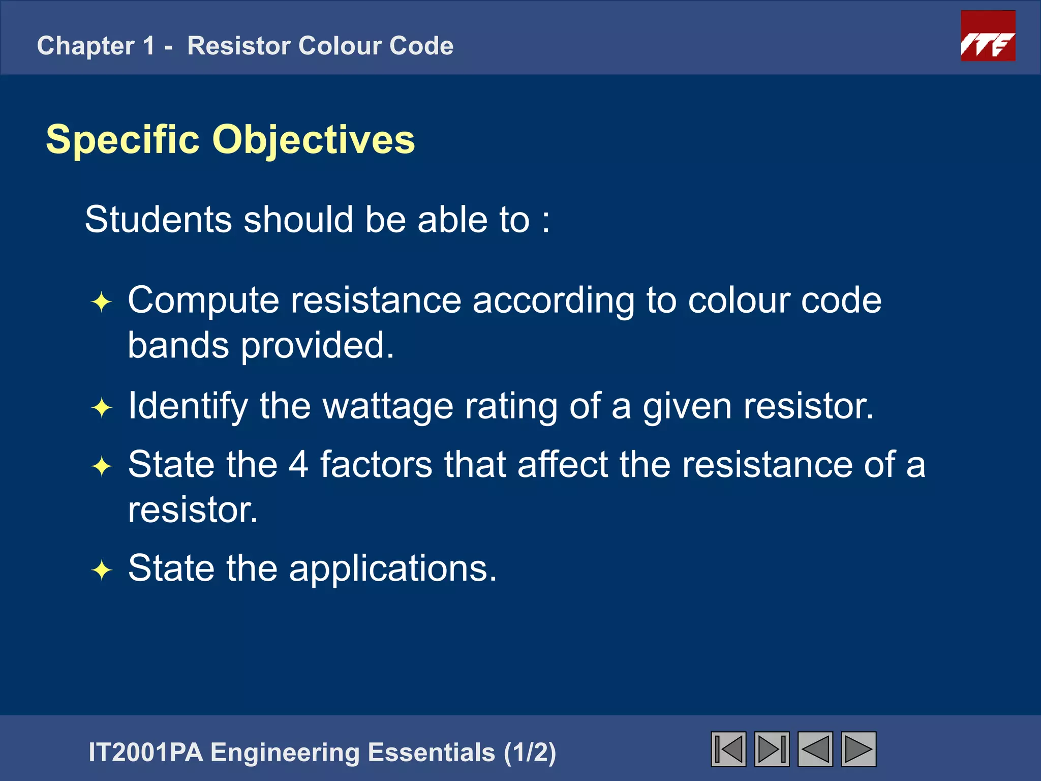 Chapter1 - Resistors color coding | PDF