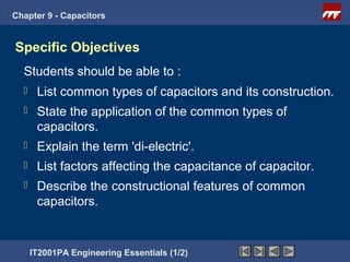 Ee1 chapter9 capacitors | PPT