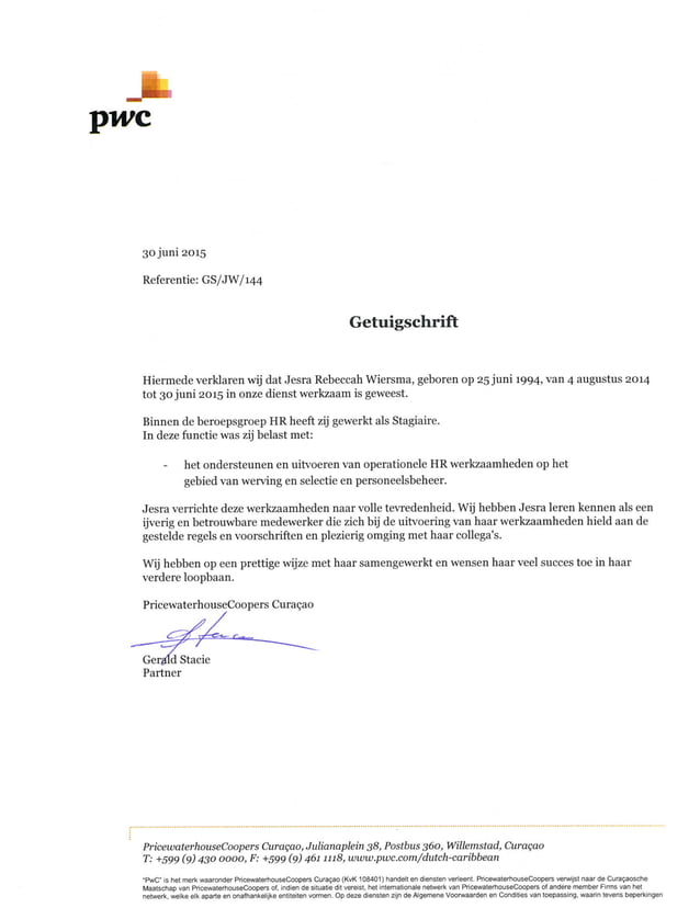 J. Wiersma, Getuigschrift | PDF