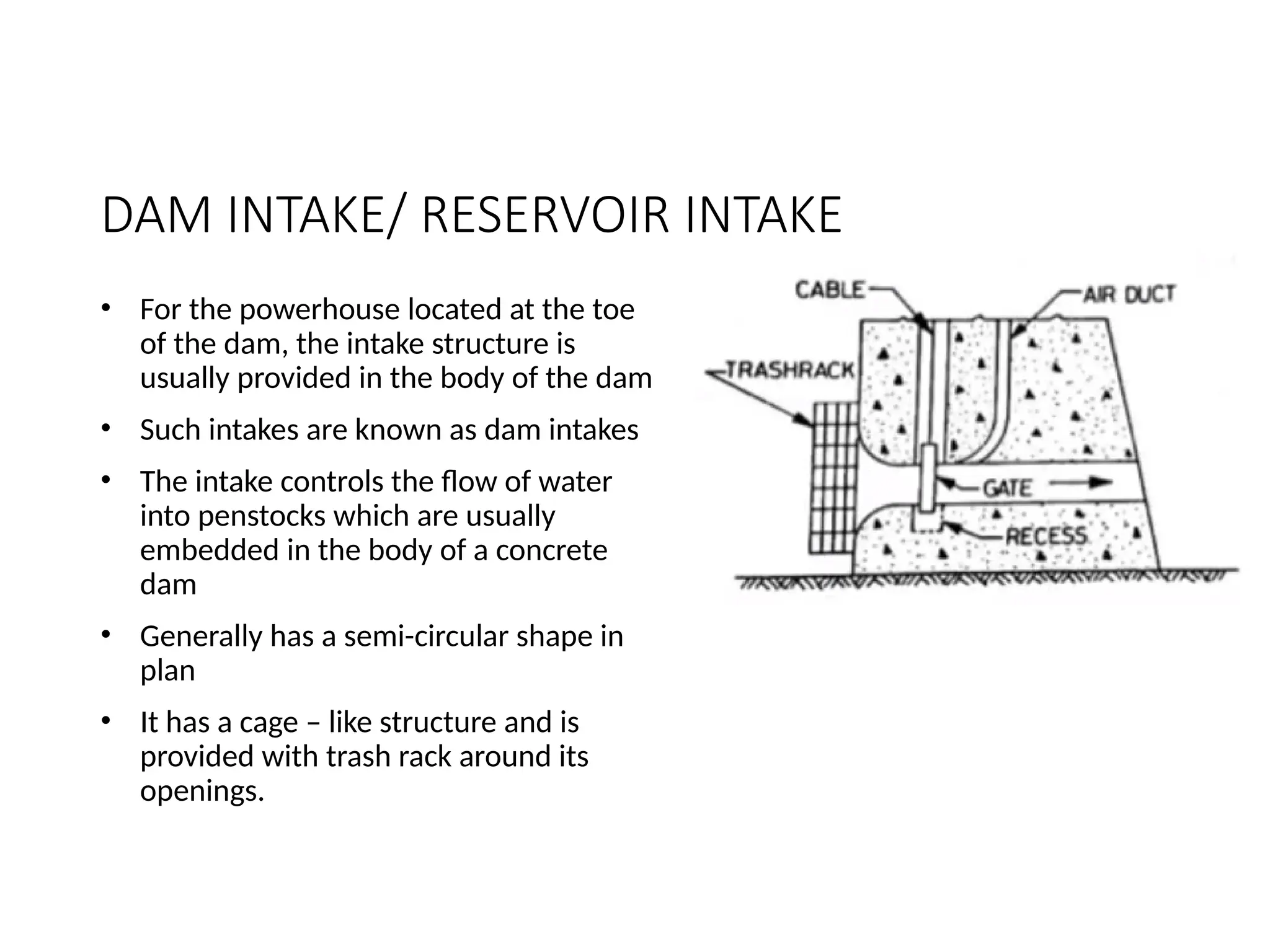 Types of intake structures used in water supply engineering | PPTX