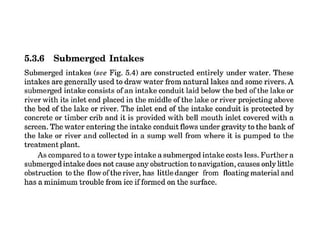 Types of intake structures used in water supply engineering | PPTX