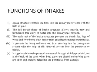 Types of intake structures used in water supply engineering | PPTX