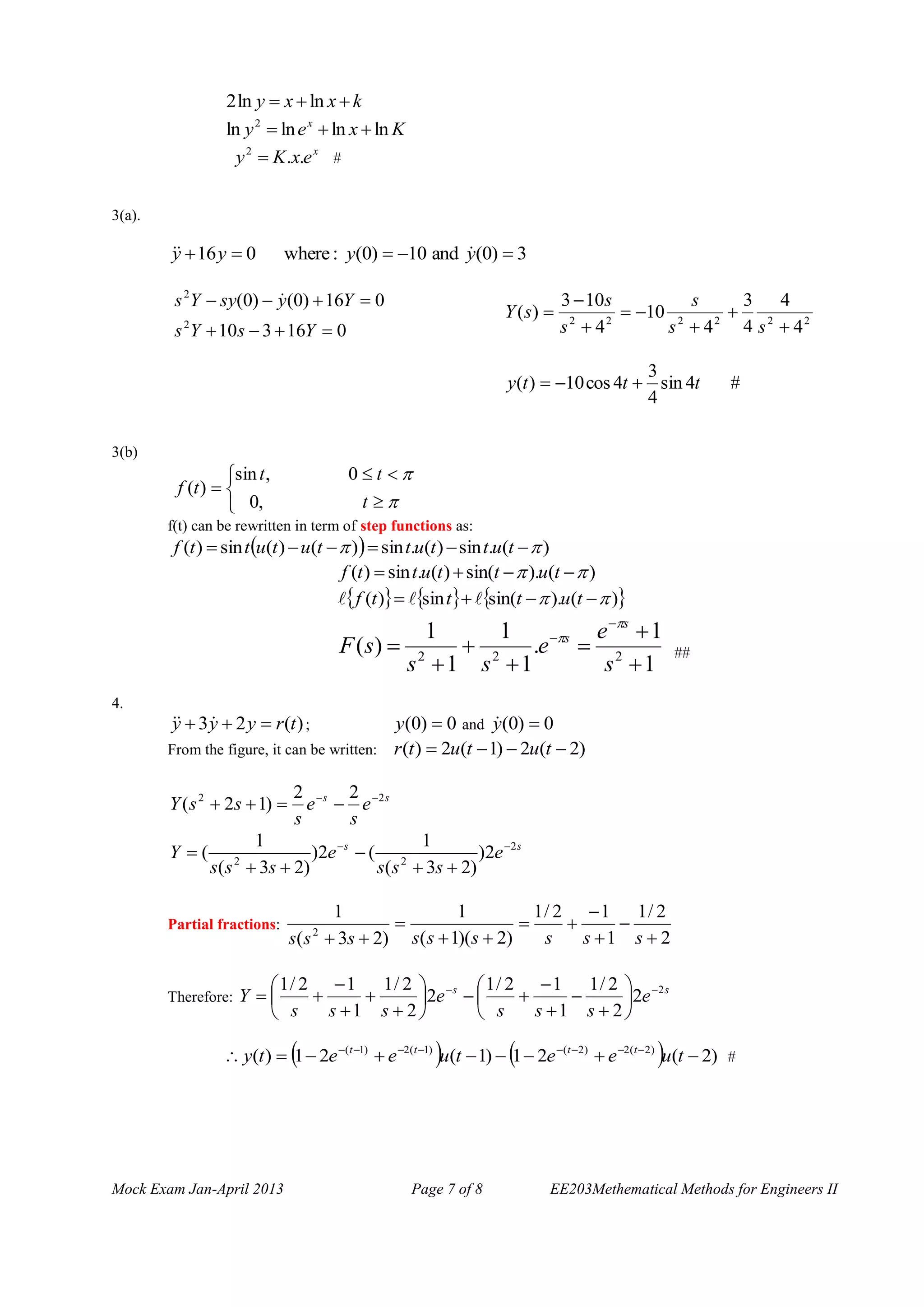 Engineering Mathematics 2 questions & answers | PDF