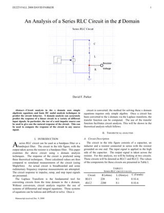 Example of the Laplace Transform | PDF