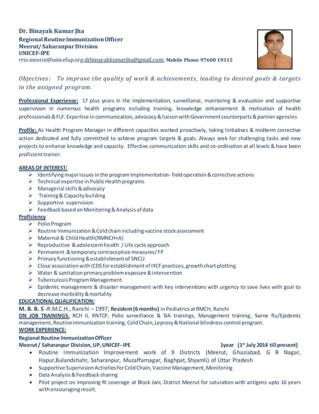 Dr BinayaK Kr Jha CV | PDF