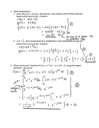EE 235 Midterm Exam + Solution 2011 | PDF