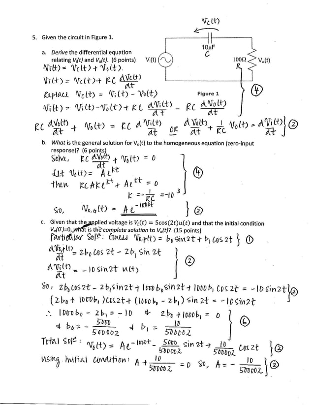 EE 235 Midterm Exam + Solution 2011 | PDF