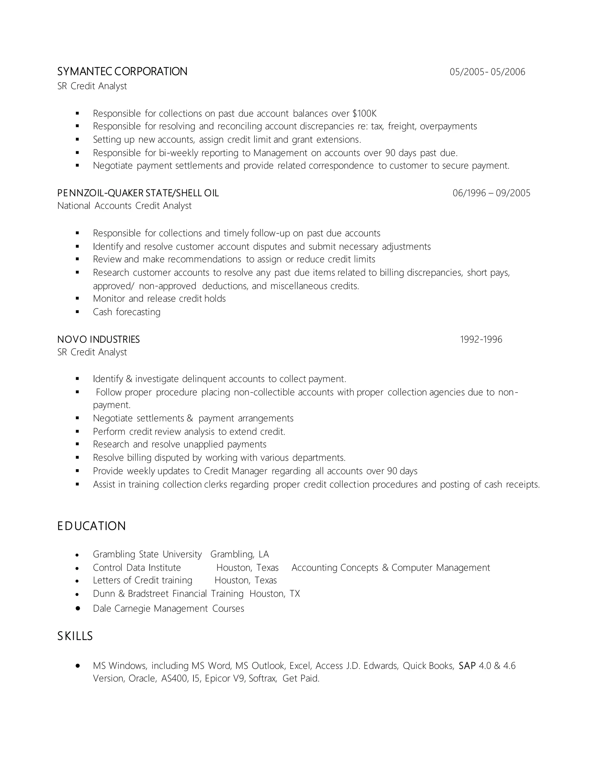 Anita Ferguson 2016 Resume | DOCX | Credit Cards | Personal Debt