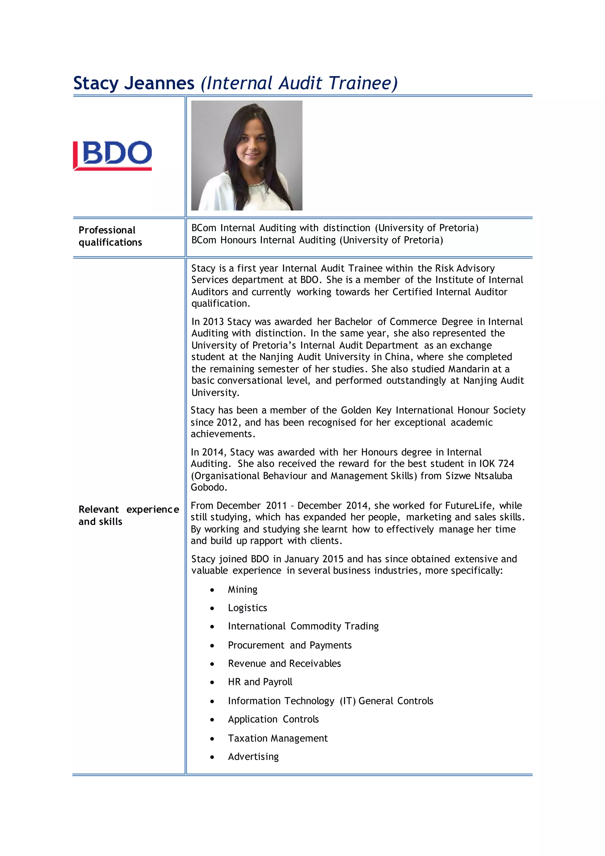 BDO CV - SBJ | DOCX