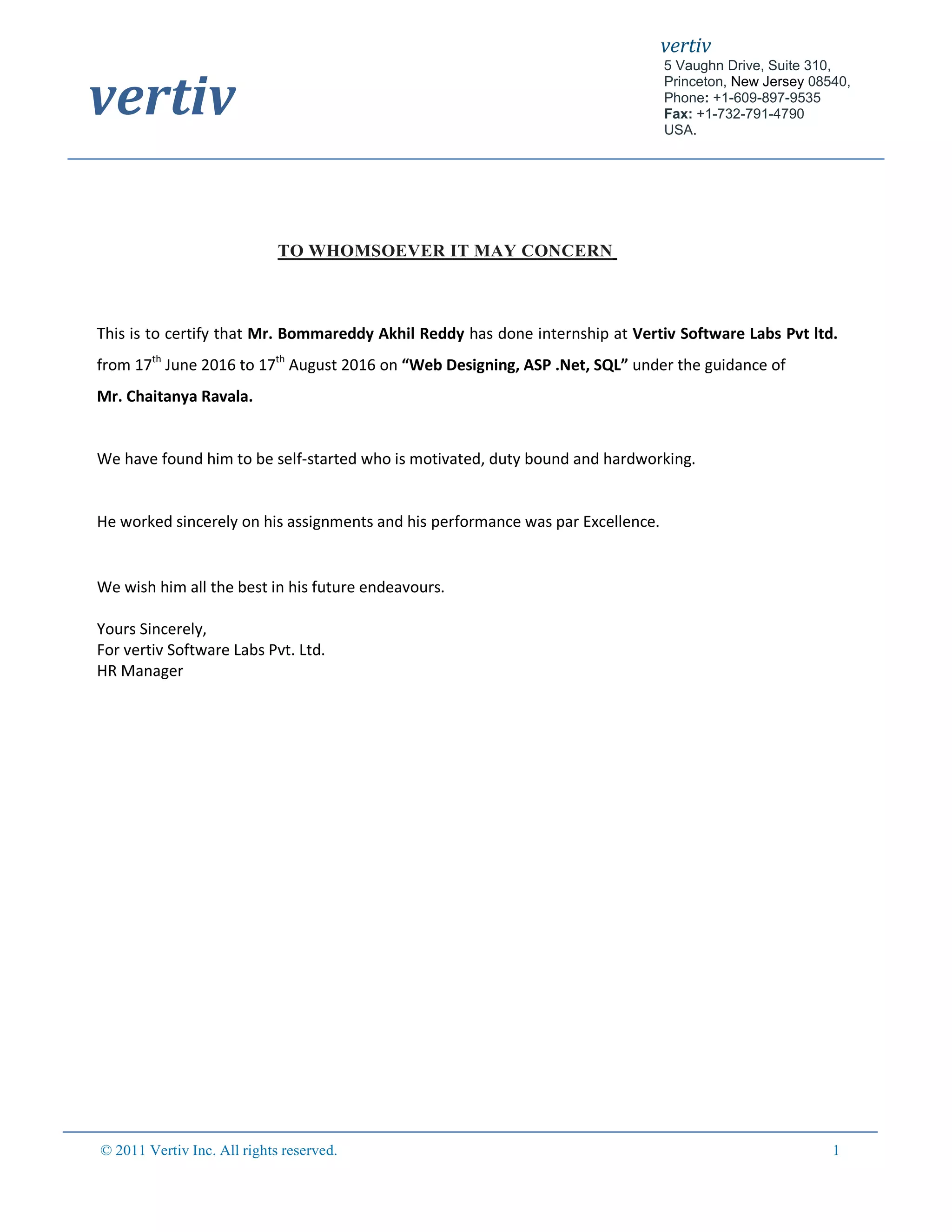Experience Letter | PDF