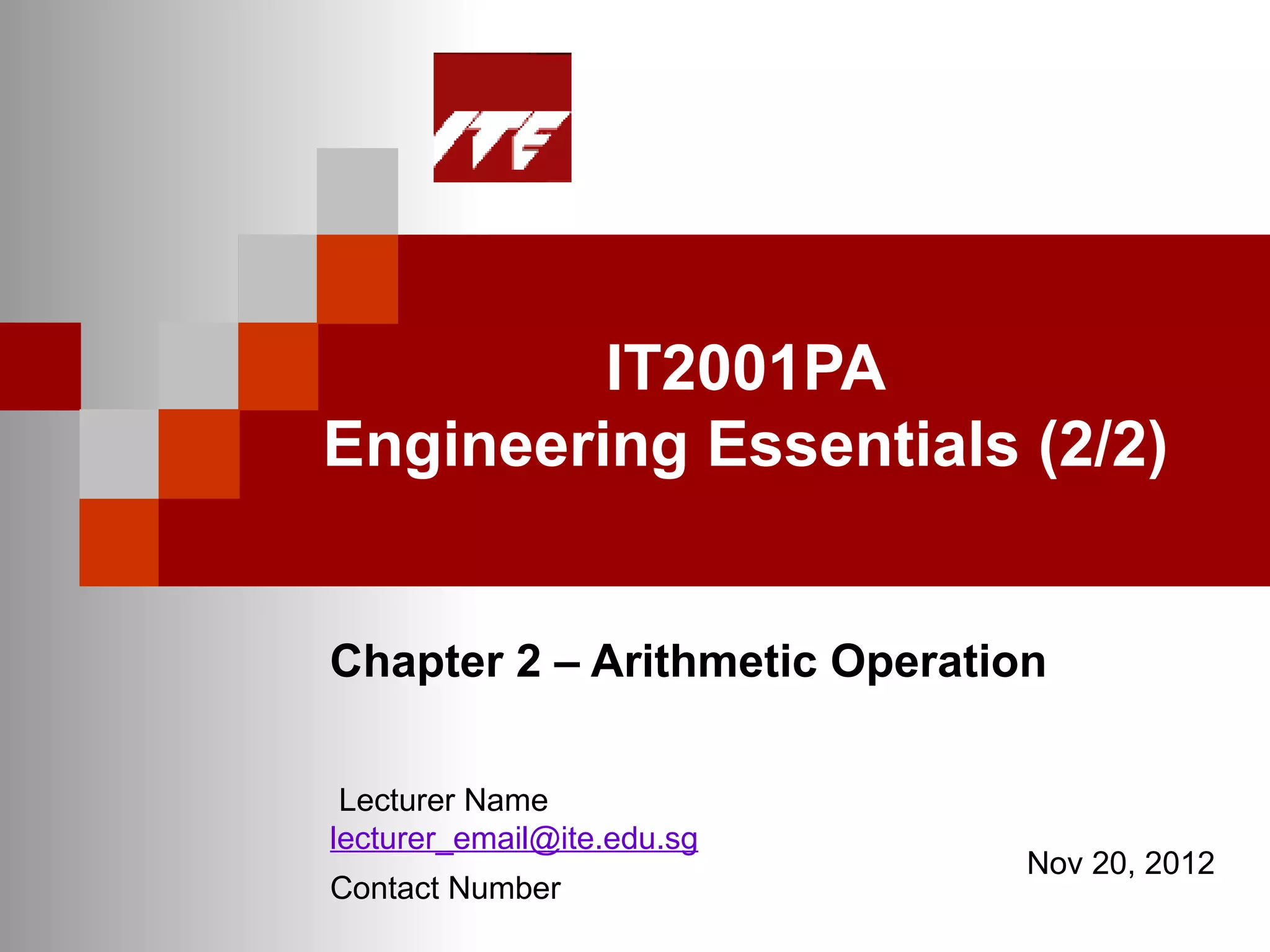 Ee2 chapter2 arithmetic_operation | PPT