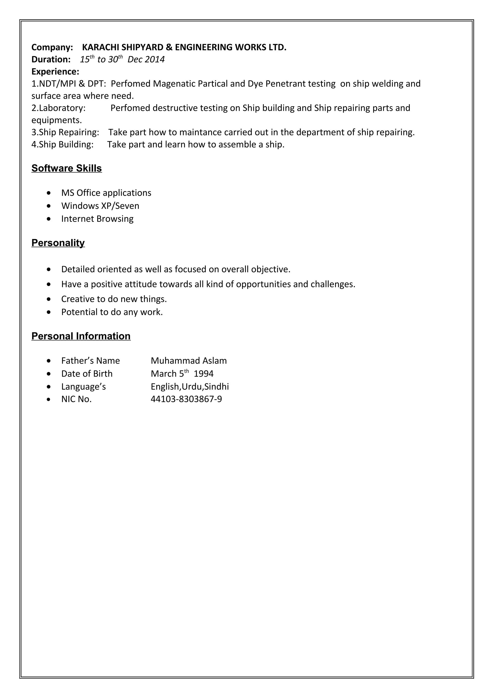 M.Ayaz updated Cv | PDF