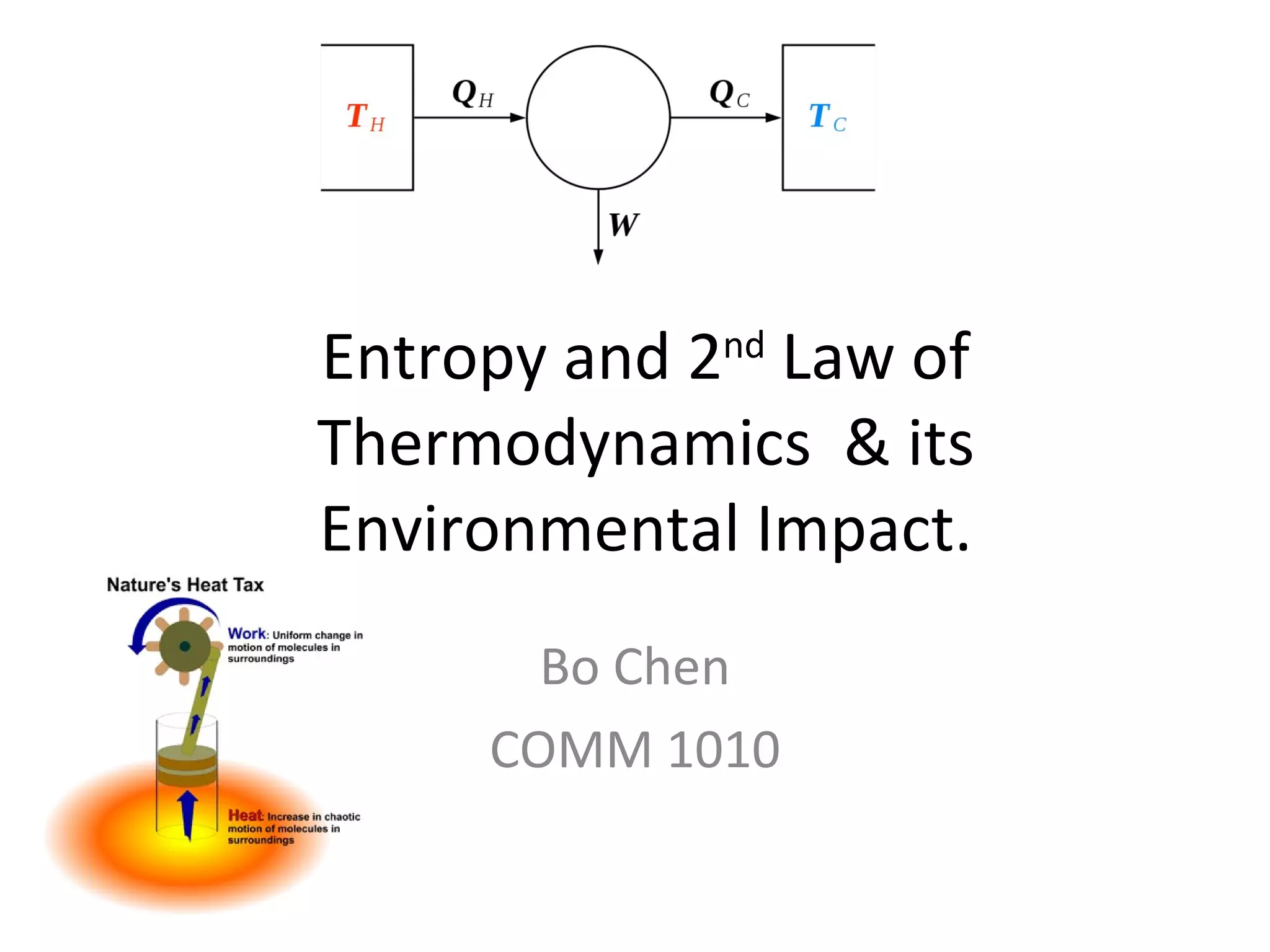 Energy, Entrophy, the 2nd Law of Thermodynamics and how it relates to ...