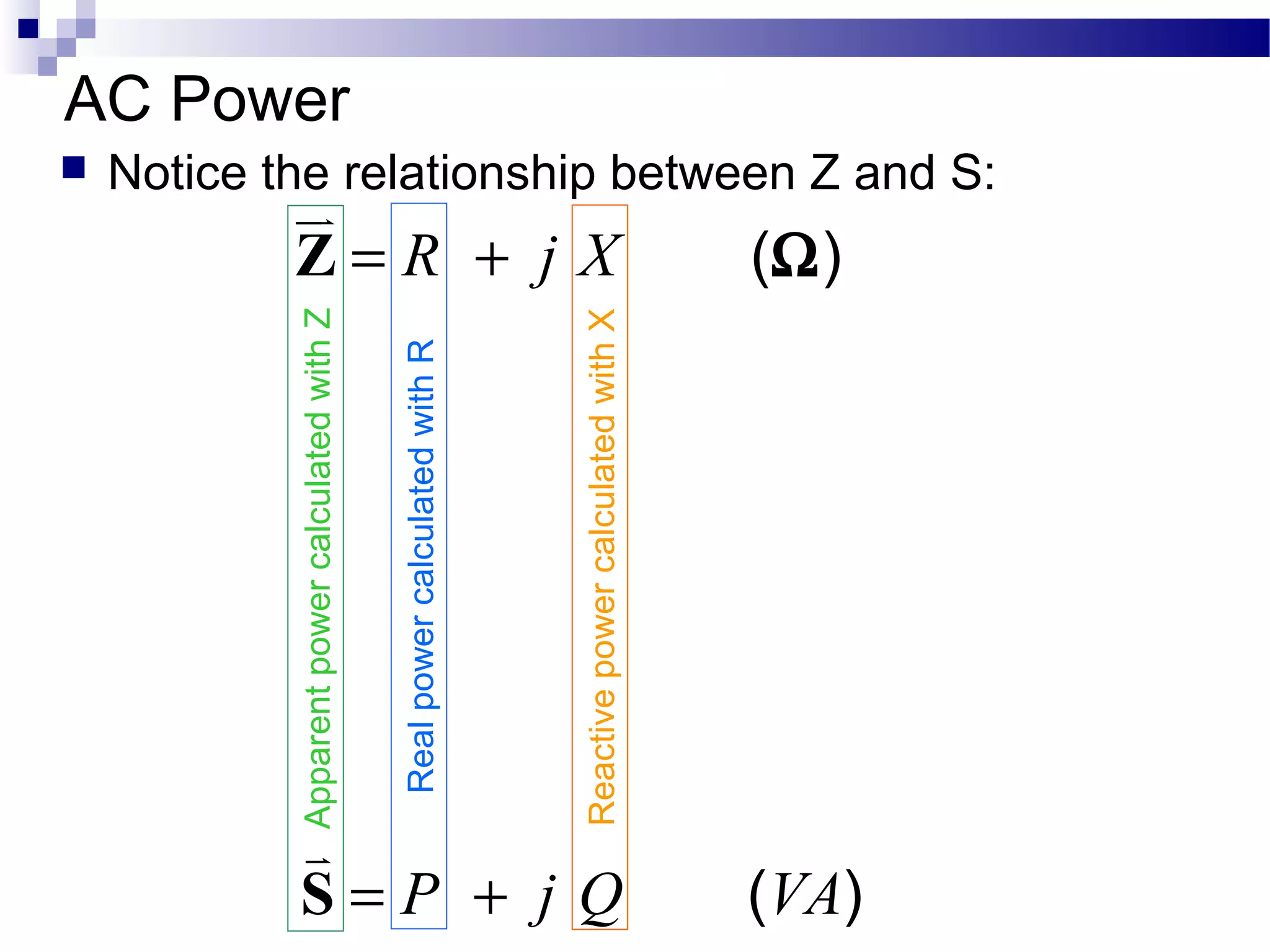 Ee301 lesson 25 ac power and pwr triangle | PPT