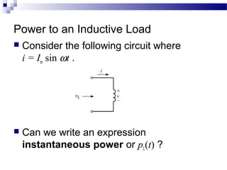 Ee301 lesson 25 ac power and pwr triangle | PPT