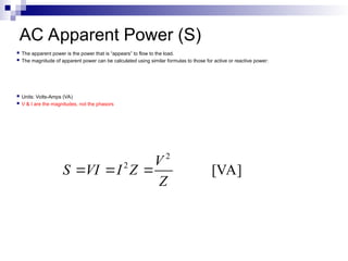 EE301 Lesson 25 AC Power and Pwr Triangle.ppt | Physics | Science