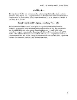 Ee325 cmos design lab 7 report - loren k schwappach | PDF