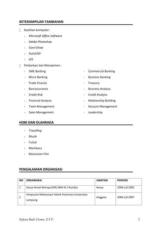 Sofyan Budi Utomo, CV 2016 | PDF